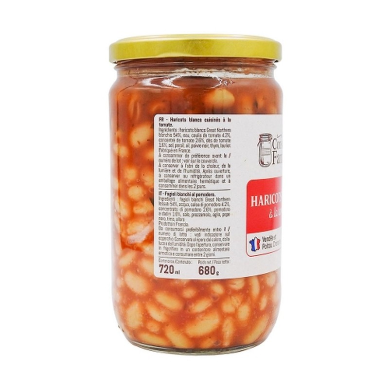 Haricots blancs à la tomate - Bocal 680g