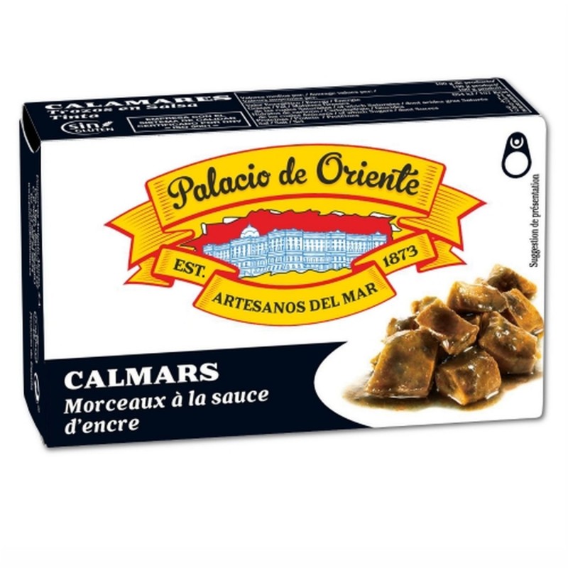 Lot 3x Calamars à l'encre boîte 115g Palacio de Oriente - Boîte 115g